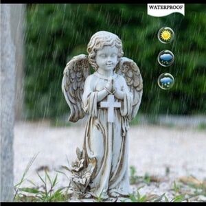Amazon | Accents | Rezpuao Solar Powered Angel Statue | Poshmark